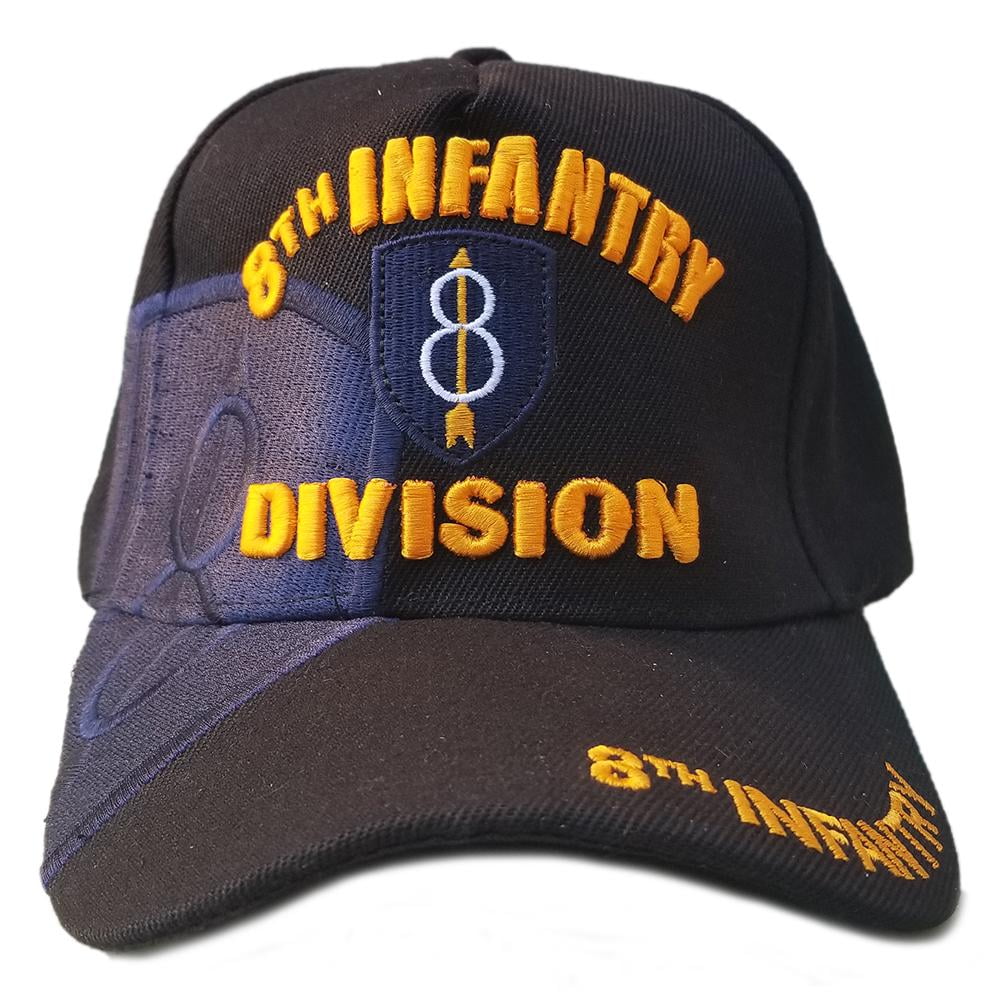 US Army Hat 8th Infantry Division Black Adjustable Cap - Walmart.com