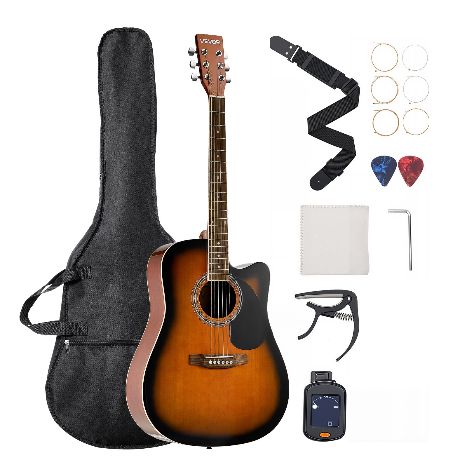 Click here for Vevor 41 In Cutway Acoustic Guitar Beginner Bundle... prices