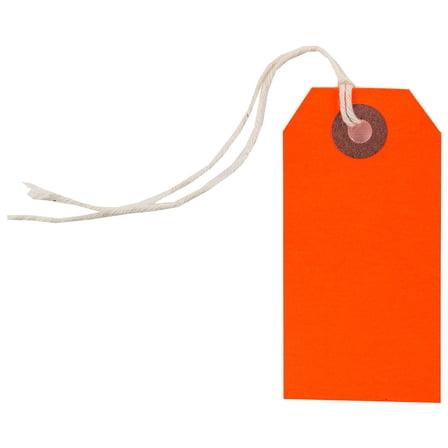 JAM Paper Tiny Neon Yellow Paper Gift Tags, with String 4.75" x 2.37" x ...