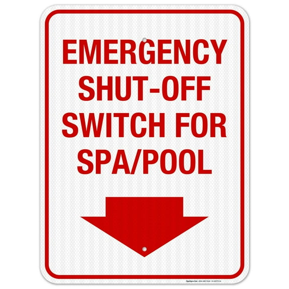 Emergency Shut Off Switch Sign, Pool Safety Sign, - Walmart.com