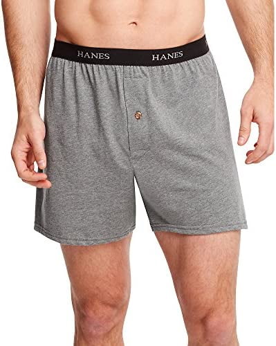 Hanes Big Man 4 Pack Knit Boxers 100% Cotton Black/Gray, 3XL - Walmart.com