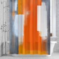 Abstract Paint Texture Shower Curtain, Retro Orange Gary Oil Painting ...