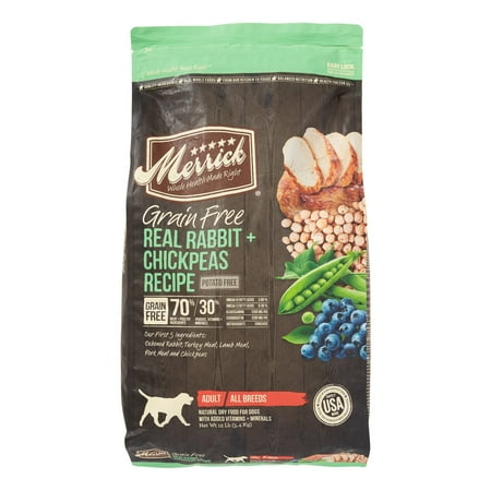 Merrick Grain-Free Real Rabbit & Chickpeas Recipe Dog Food, 12 Lb ...