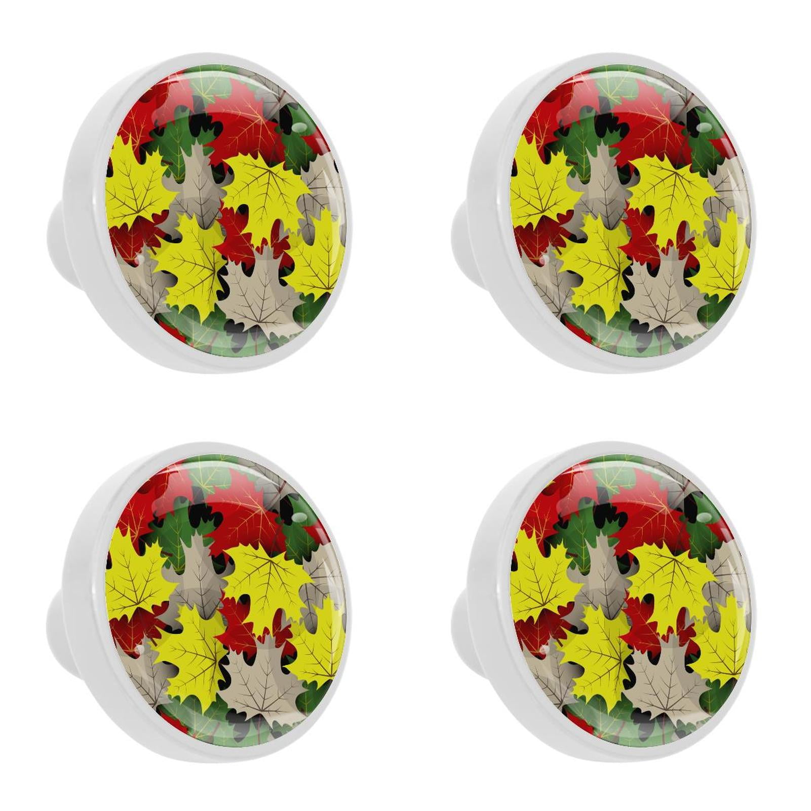 4 Pcs Maple Leaf Knobs for Kitchen Cabinet Cupboard Dresser Bookcase ...