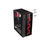 DIYPC Dragon-R-4LED ATX Mid Tower Gaming Case with 4x120mm Red LED Fans ...