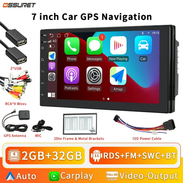 Double 2 Din Android 11 Apple Carplay Wifi 32GB 7" Car Stereo Radio GPS ...
