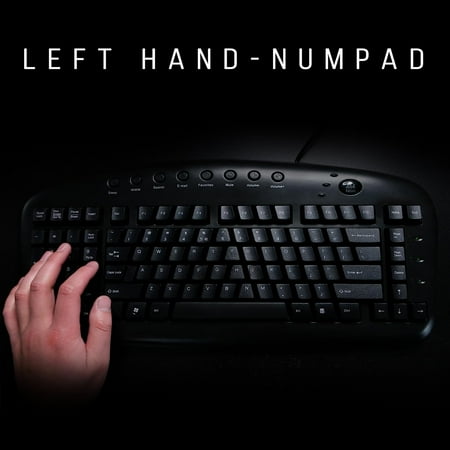Ergonomic Left Handed Keyboard for Business/Accounting - 8 Multimedia ...