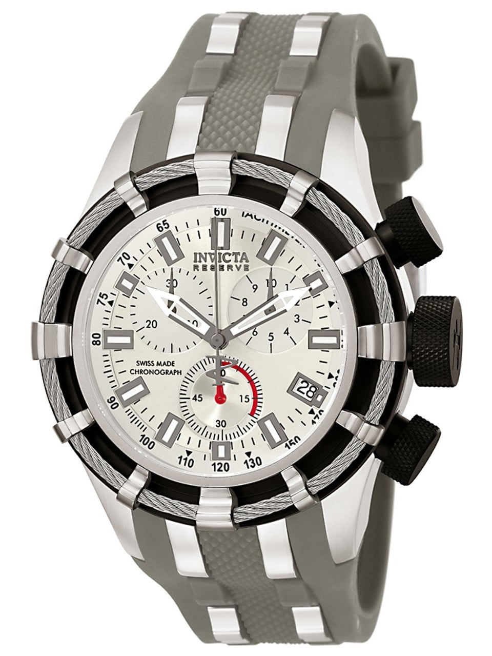 Invicta Men's 6434 Reserve Collection Chronograph Gray Polyurethane ...
