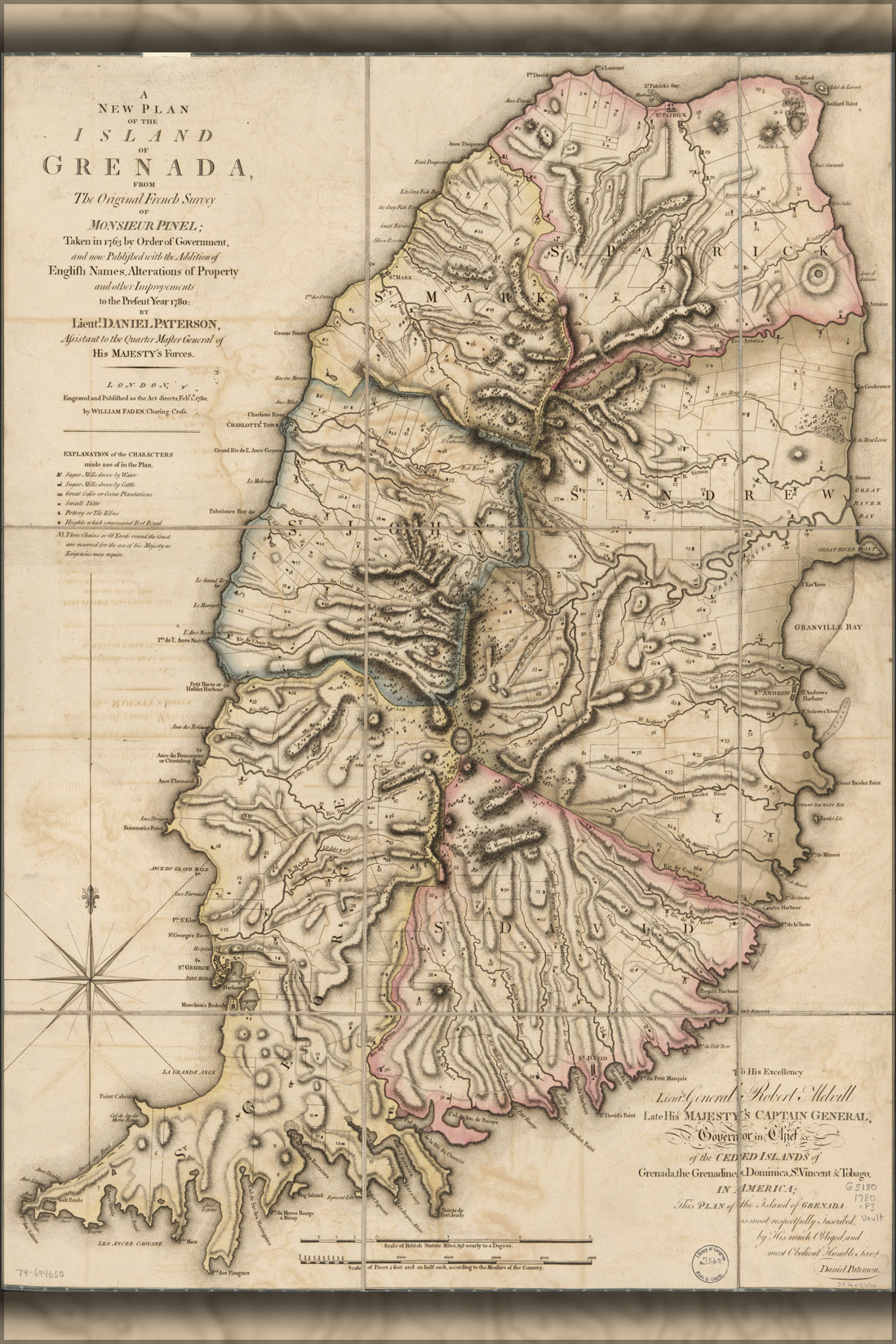 24"x36" Gallery Poster, map of the island of Grenada 1780 - Walmart.com