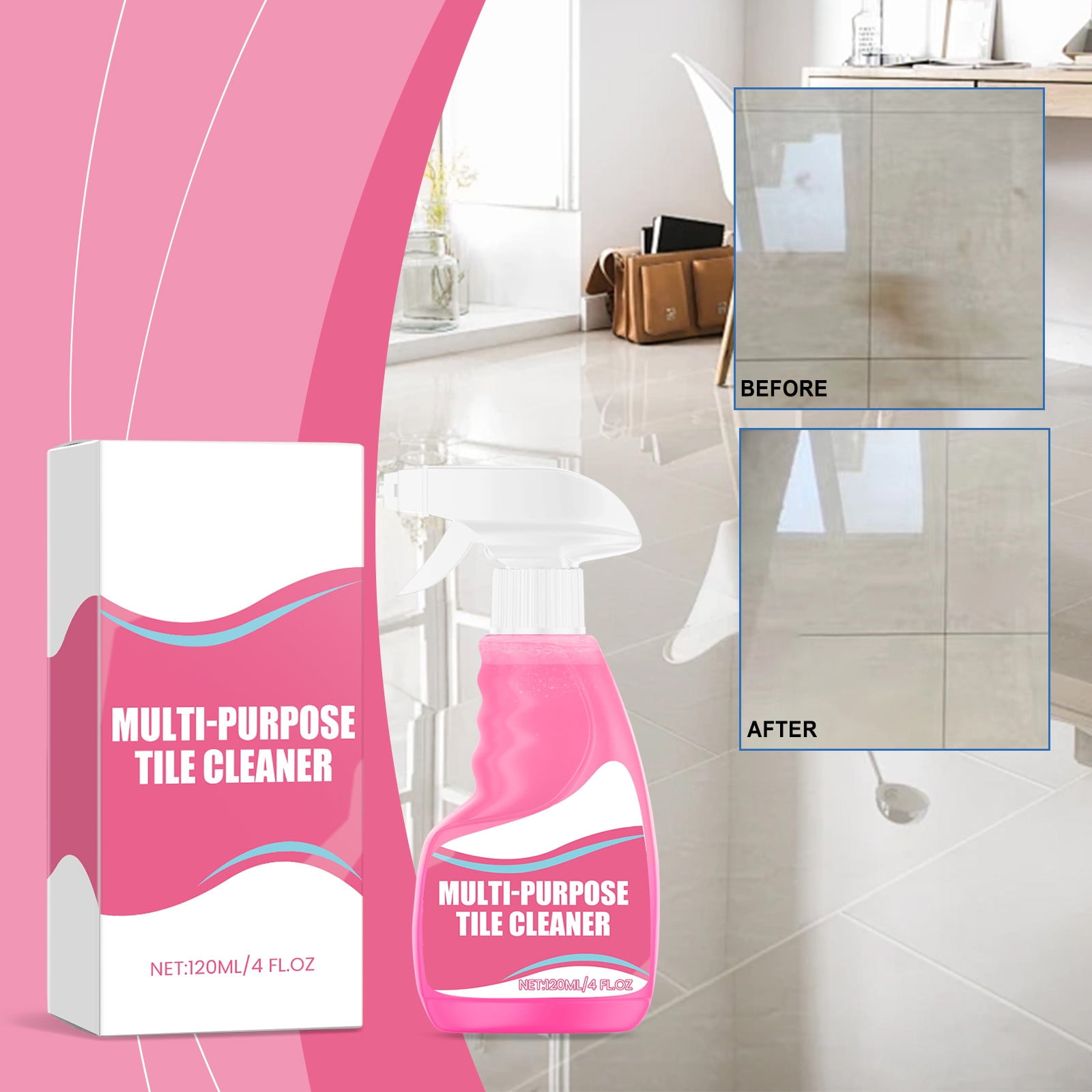 Limpiador de azulejos multiusos, fuerte eliminación de manchas, limpieza desengrasante ...