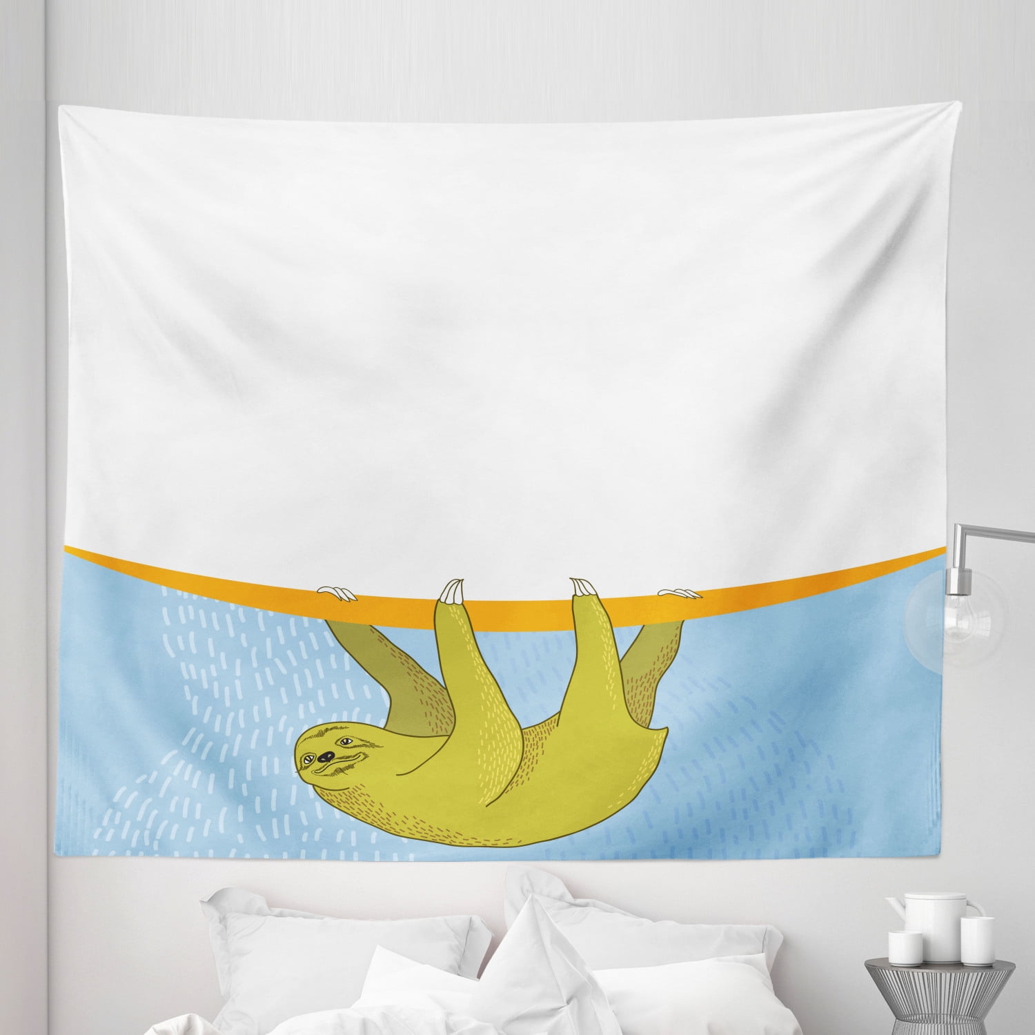 Sloth Tapestry, Sloth in Underwater Illustration Oceanic Tropical ...