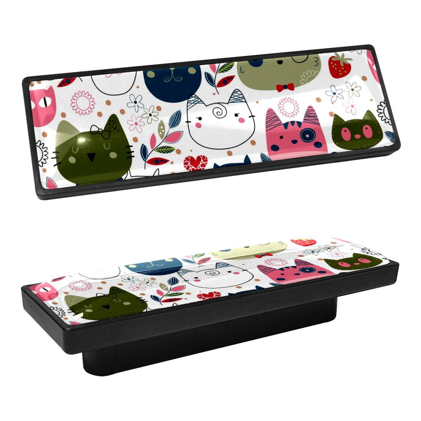 4 Pcs Rectangle Cabinet Handle Cupboard Knob Drawer Pulls Handle White ...