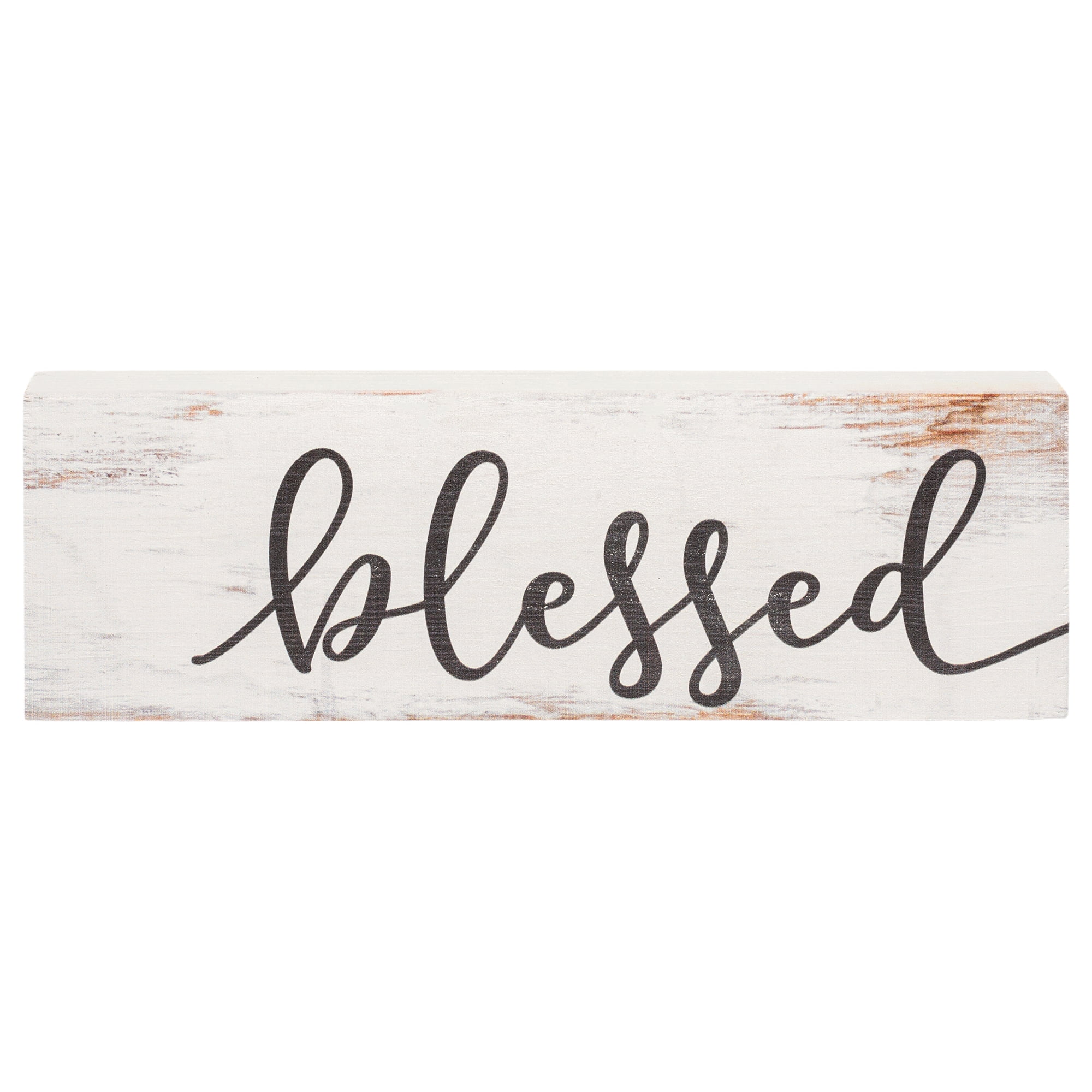 P. Graham Dunn Blessed Script Design White Wash 10 x 3.5 Inch Solid ...