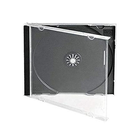 Maxtek 10.4 mm Standard Single Clear CD Jewel Case with Assembled Black ...