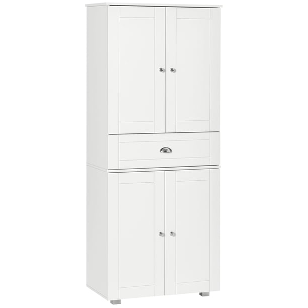 HOMCOM 72" Kitchen Pantry with Drawer, 4 Doors and 3 Adjustable Shelves ...