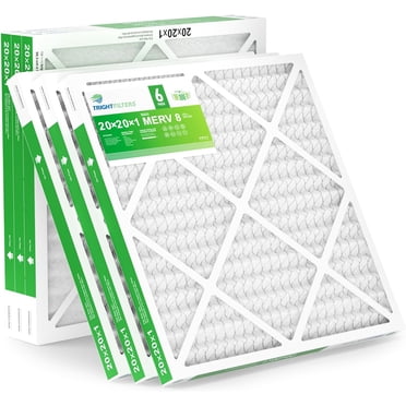 MERV 8 Pleated AC Furnace Air Filters, HVAC 20x25x4, 4 Pack - Walmart.com