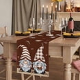 Coffee Gnomes Table Runner, Coffee Beans Cups Brown Washable Cotton ...