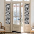 Black Fronds Window Privacy Film, Black Slate Leaf Plant Canvas Weave ...