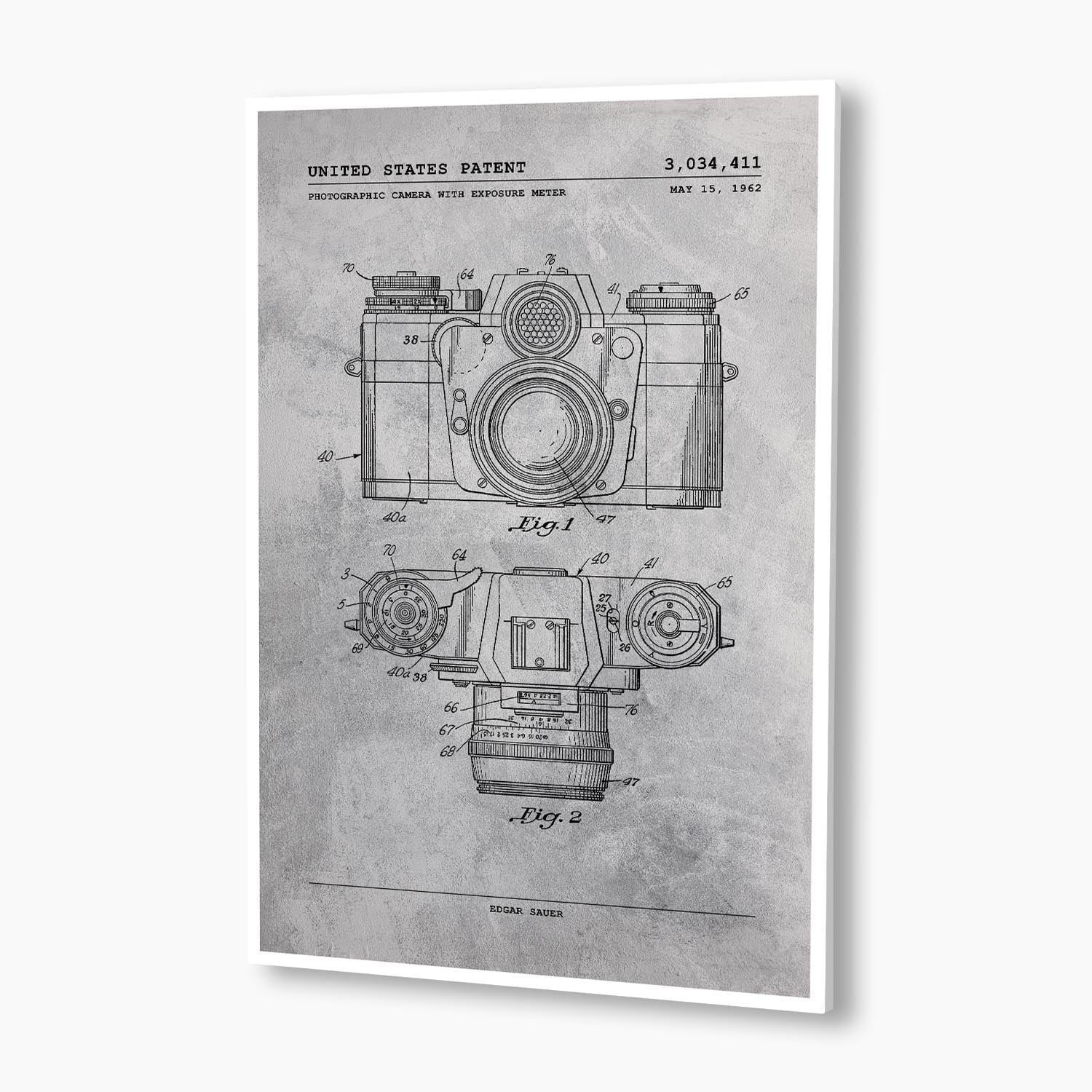 Camera with Exposure Meter Patent Poster; Unframed by SnooozeWorks ...