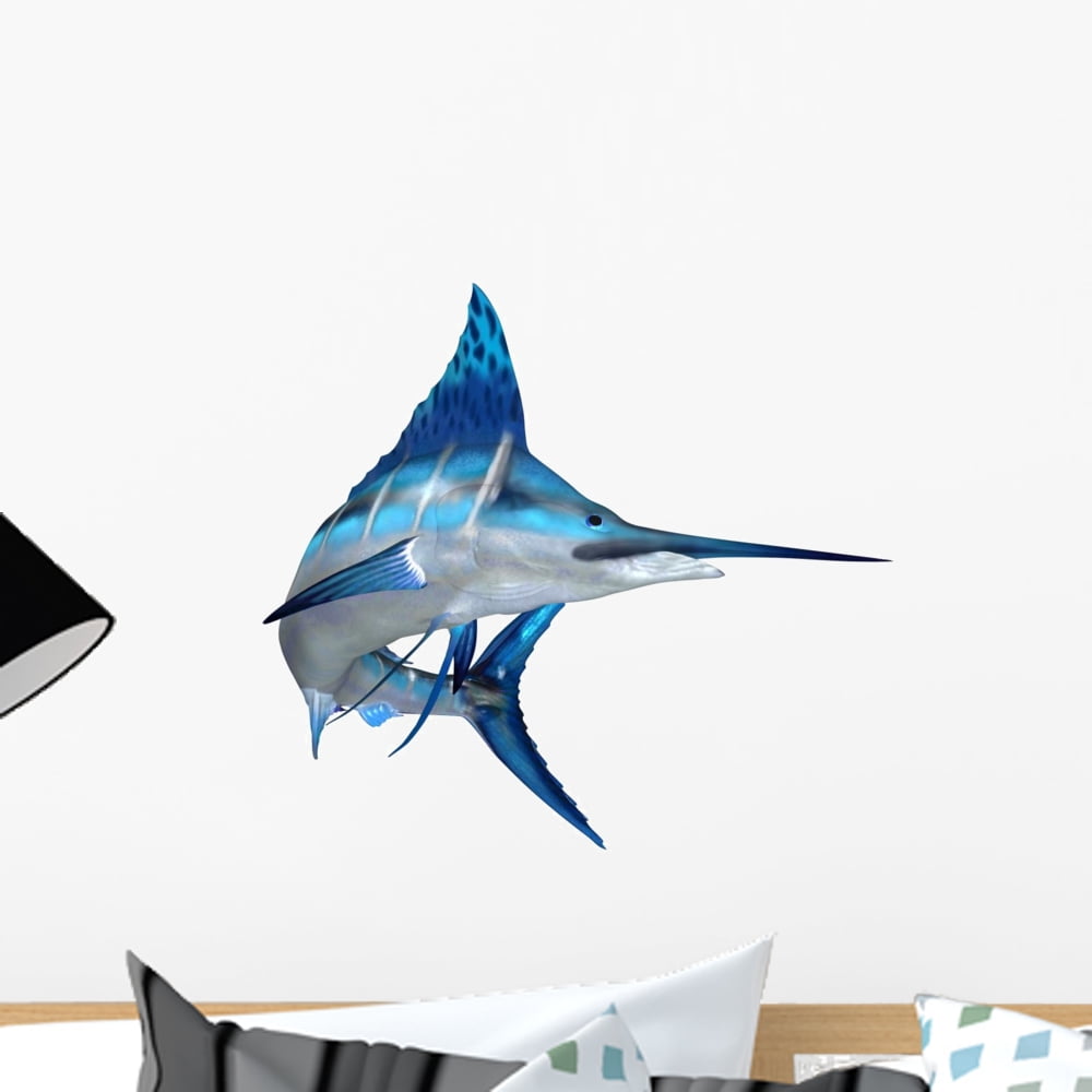 Blue Marlin Ocean Fish Wall Decal by Wallmonkeys Peel and Stick Graphic ...