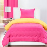 Crayola Hot Magenta and Laser Lemon Reversible Comforter Set - Walmart.com