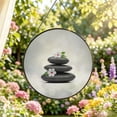 Chilfamy Round Stained Glass Window Suncatcher, Stones with Magnolia ...