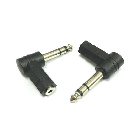 3.5mm Stereo Female To 6.35mm 1/4" Male Right Angle Headphone Audio ...
