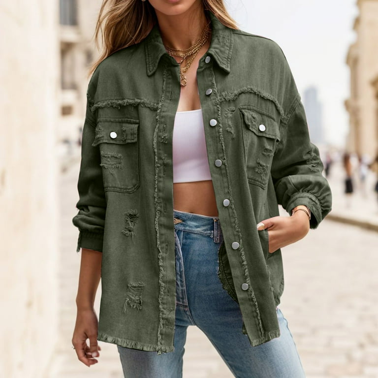 Zhuashum Coats For Womens Long Sleeve Trendy Ripped Zhuashum Coats For Womens Long Sleeve Trendy Ripped