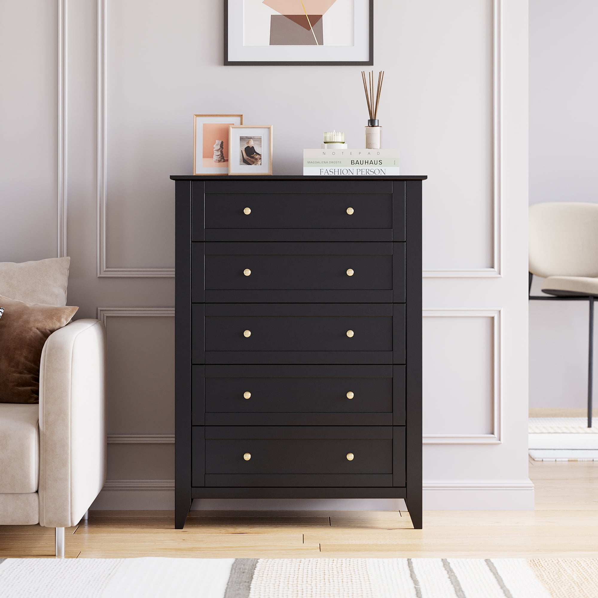Click here for Naleesysca 5 Chest Of Drawer Dresser  Wood Storage... prices