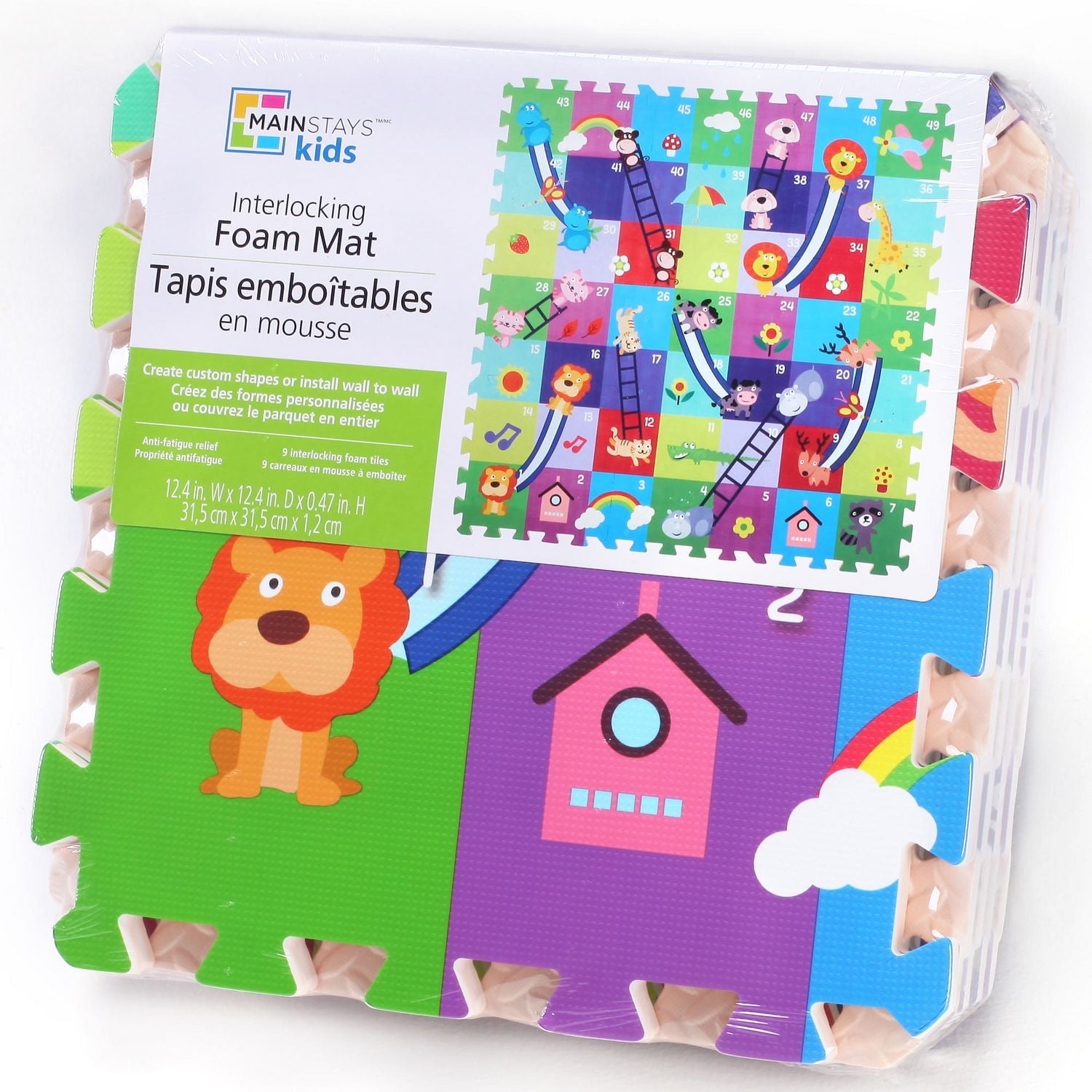 Mainstays Kids Interlocking Foam Mat, 9 interlocking foam tiles kids ...
