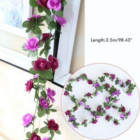 Artificial Rose Flower Vines with 45 Heads Simulation Wedding Plant ...