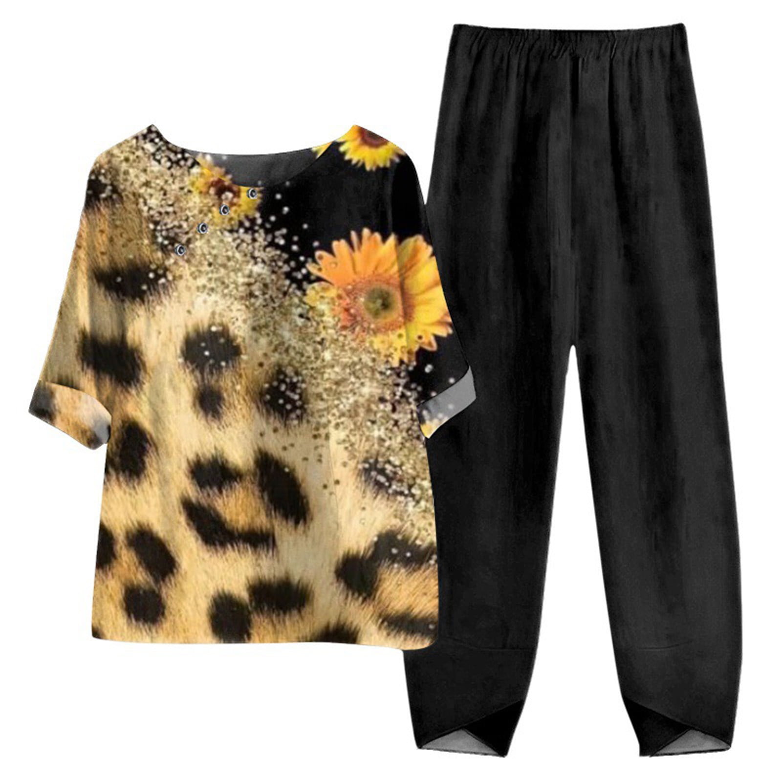 Ddapj Pyju Women Trendy Outfits For Women 2023 Leopard Print Lounge 2