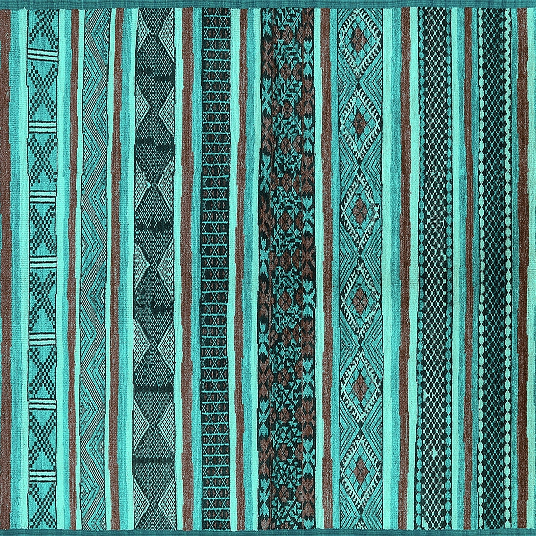 Ahgly Company Machine Washable Indoor Square Solid Turquoise Blue ...