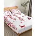 4 Piece Full Sheet Set Butterfly Flower Sheets Set for Full Size Bed ...