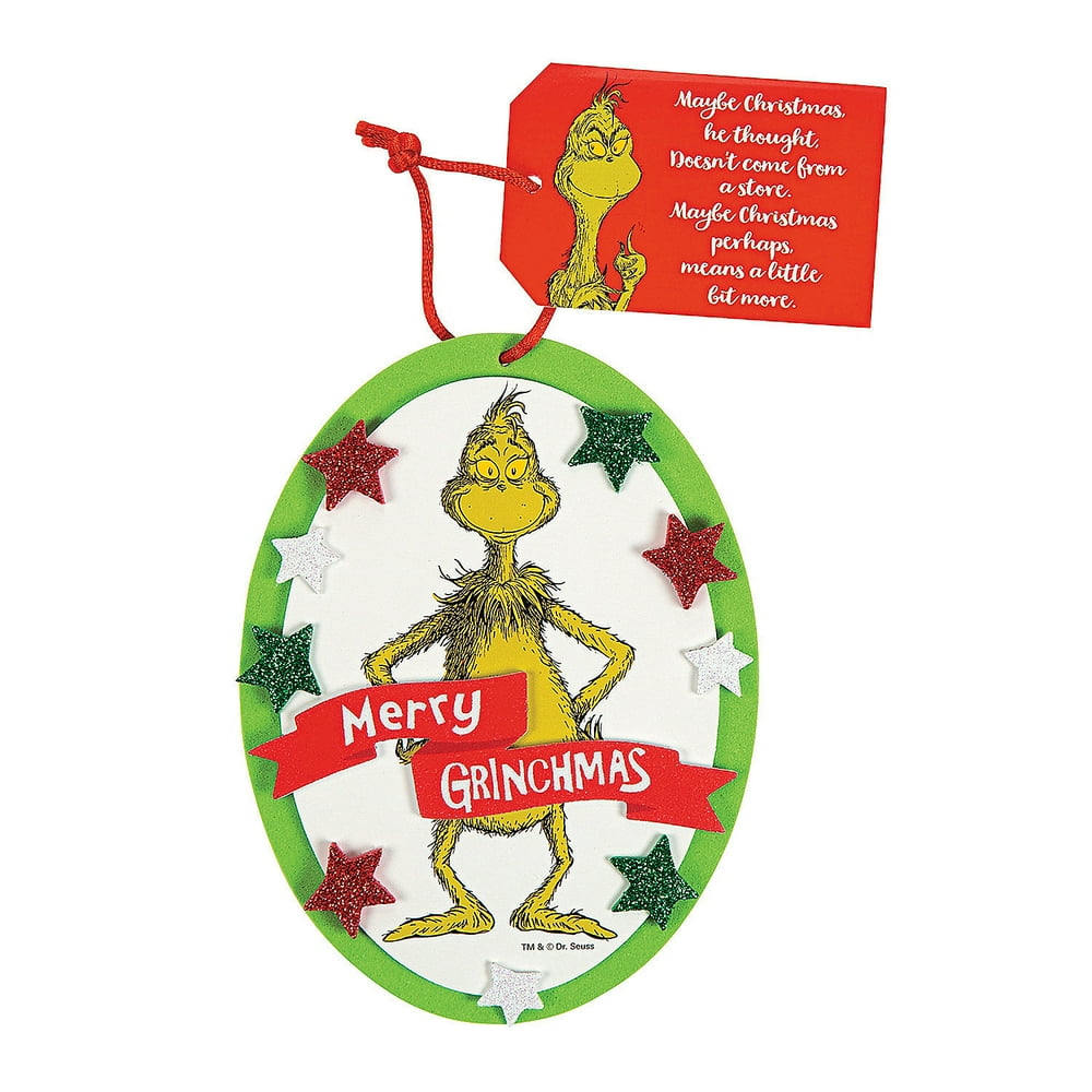 Foam Grinch Ornament 12 - Craft Kits - 12 Pieces - Walmart.com ...