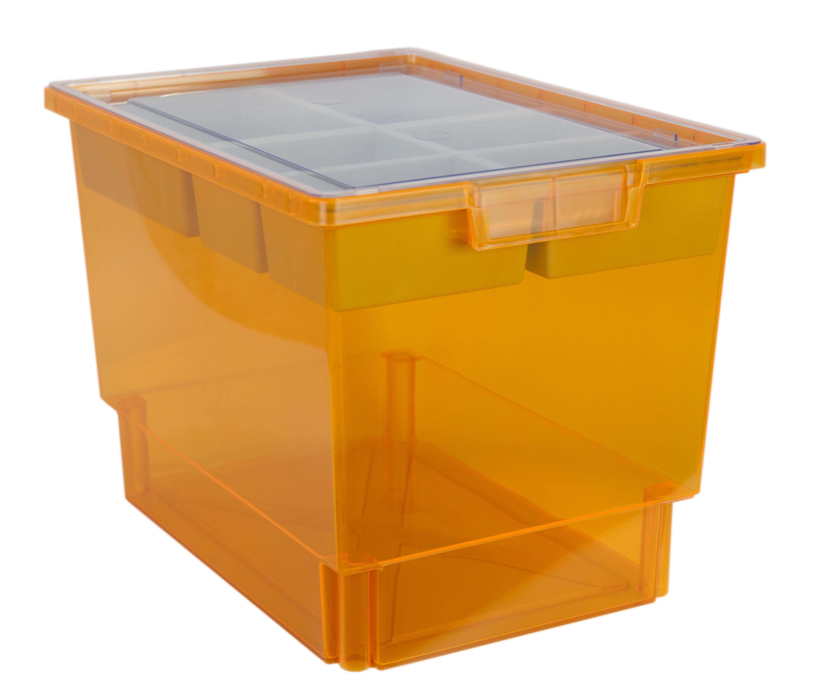 Bin/ Tote/ Tray Divider Kit - Triple Depth 12" Bin in Neon Orange - 1 ...