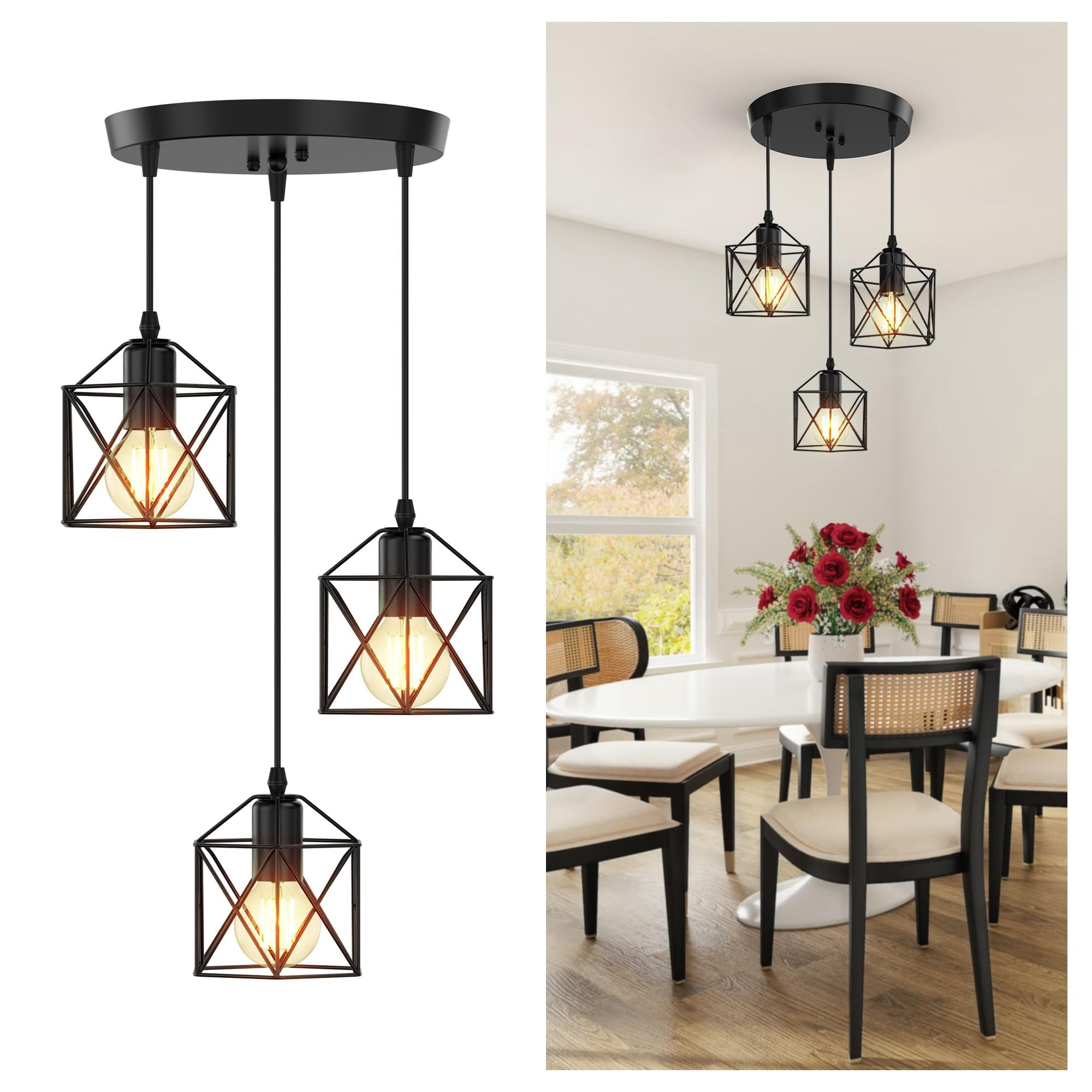 Click here for Phaosio 3-Light Pendant Lighting  Farmhouse Hangin... prices