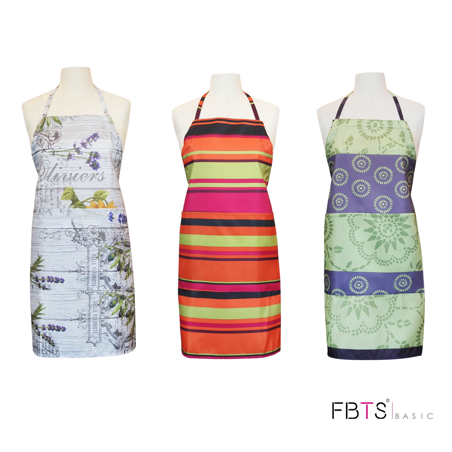 FBTS Basic Aprons, 3 Pack, Adjustable Height with Two Front Pockets For ...