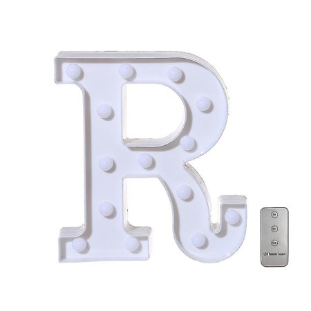 Remote Control Alphabet Letter Lights Led Light Up White Plastic ...