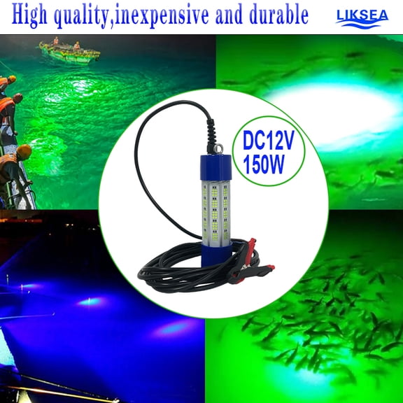 LIKSEA Brand Fishing Light Underwater 12V 100W 12000LM Green Led ...