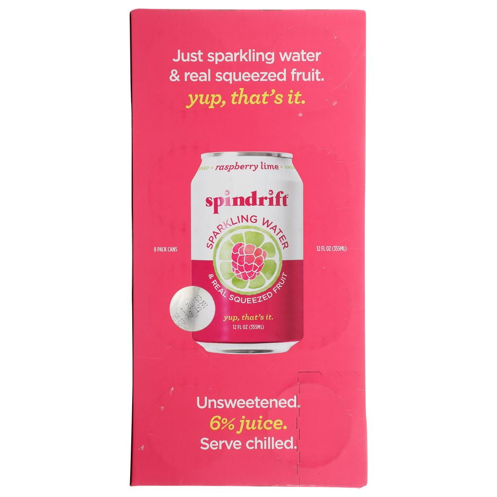 Buy Spindrift Unsweetened Raspberry LimeSparkling Water, 12 Fluid Ounce -- 8 per Case Online at ...