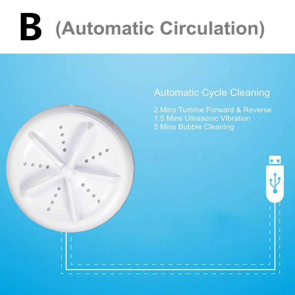 JinYi White Mini Washing Machine Ultrasonic Turbo Rotating Clothes ...
