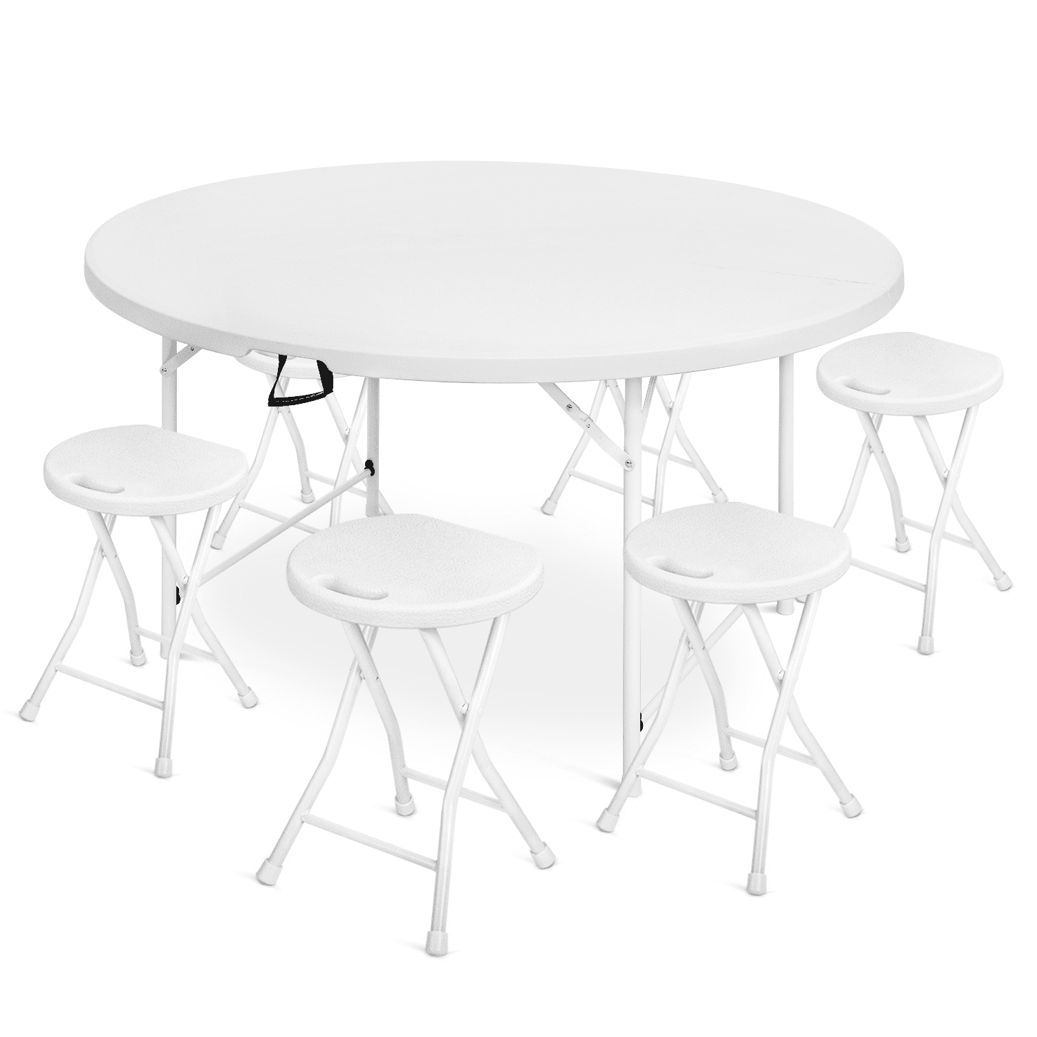 Magshion 7 Pieces 5 FT Folding Round Table and Chair Set, Heavy Duty ...