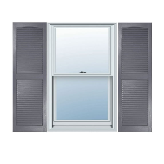 14 1/2" x 39" Builders Choice Vinyl Open Louver Window Shutters, w ...
