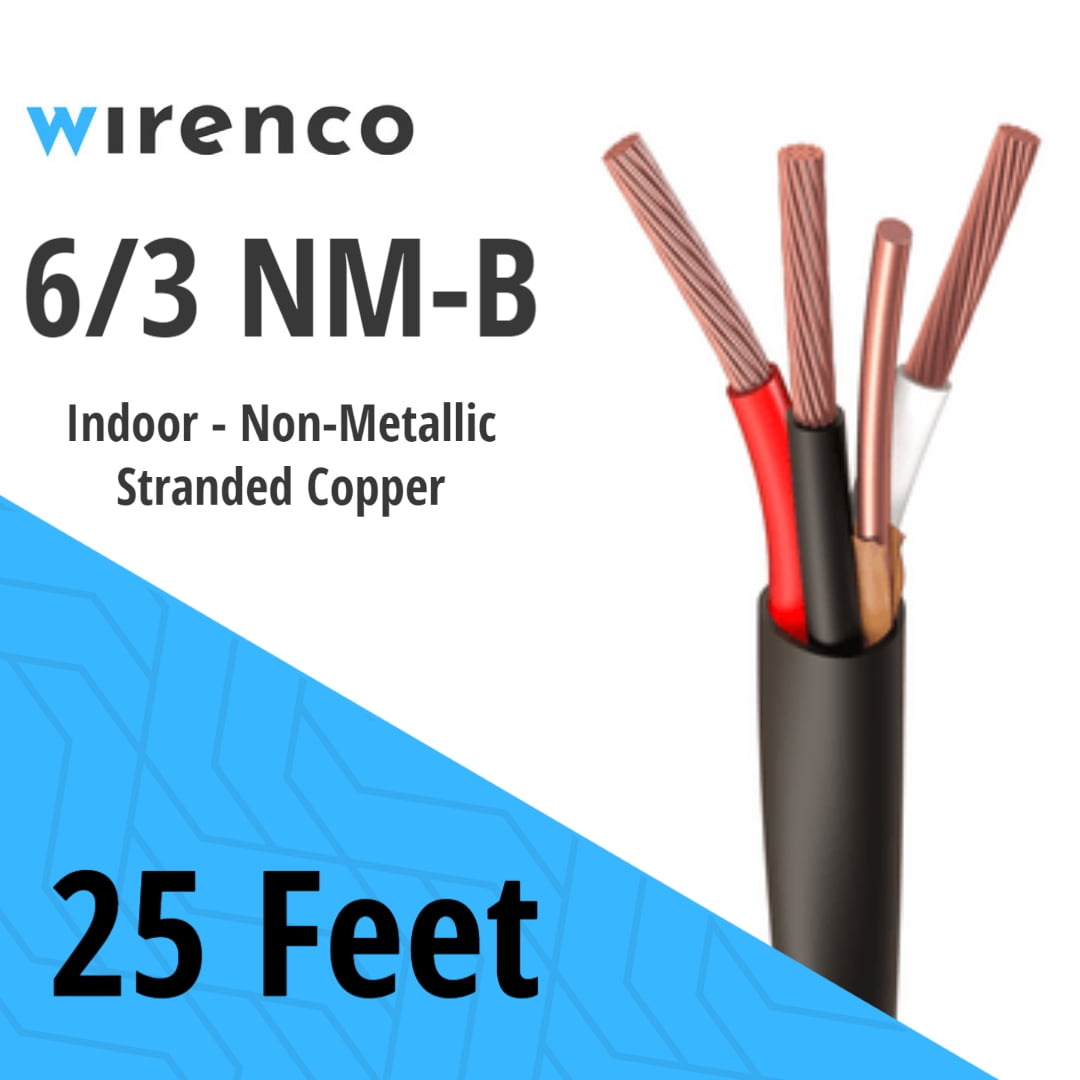 Wirenco 6/3 NM-B, Non-Metallic, Sheathed Cable, Residential Indoor Wire ...