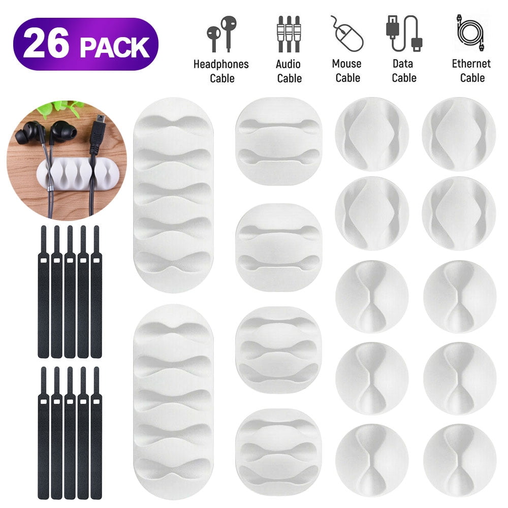 16 Pcs Cable Reel Organizer with 10 pcs Reusable Cable Ties Cord ...