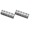 Rupoun 2 Pcs Terminal Block Dual Rows 60A 600V Compact Barrier Strip ...
