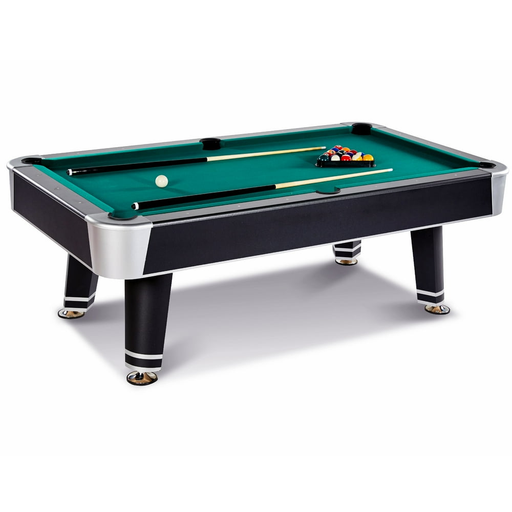Barrington 90" Arcade Pool Table with Cue Set & Accessory, Black/Green ...