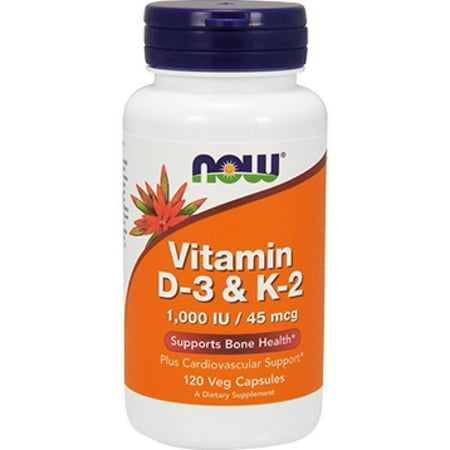 NOW Vitamin D3&K2 1000 IU 45 mcg 120 vcap 0369 | Walmart Canada