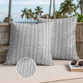 Ash Gray Outdoor Pillow Covers Pack of 2 Rustic Vertical Dashed Lines ...